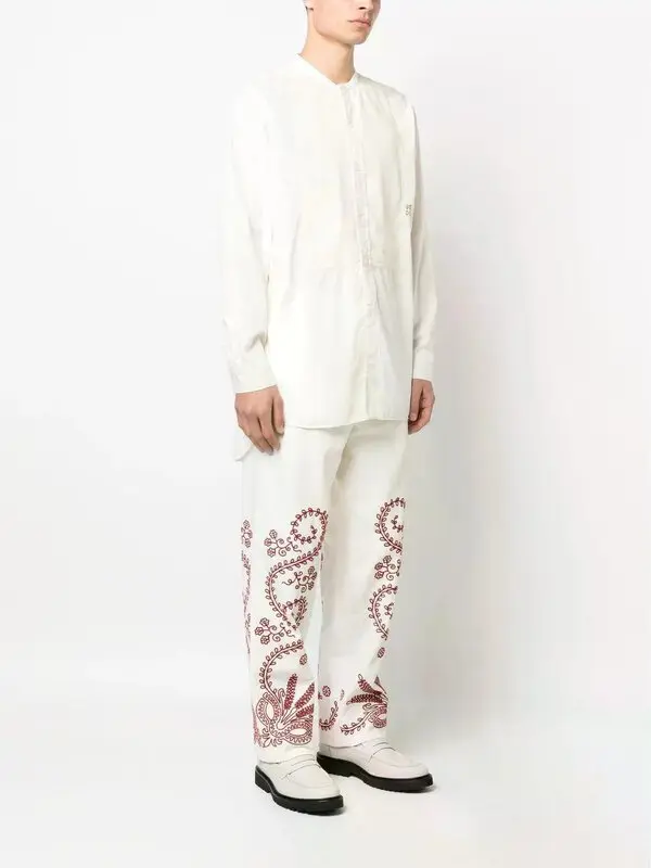 BODE Logo-embroidered Collarless Shirt