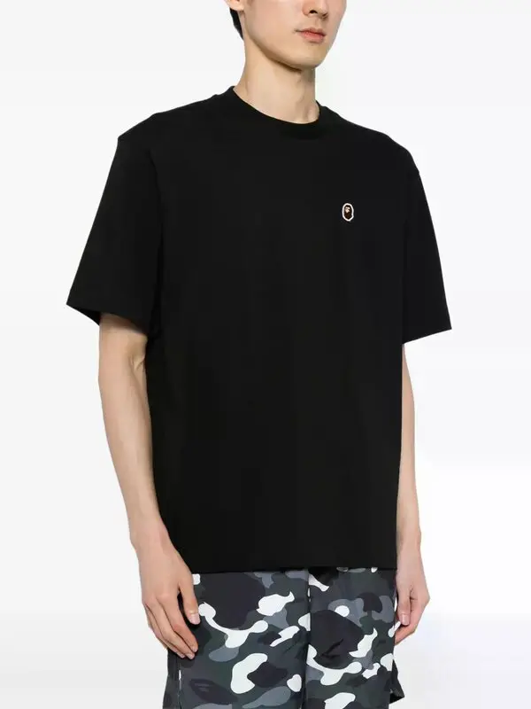 A BATHING APE Embroidered-logo Cotton T-shirt - Black