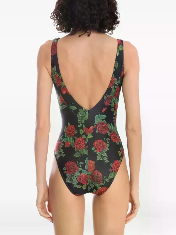 AMIR SLAMA Rose-print Swimsuit