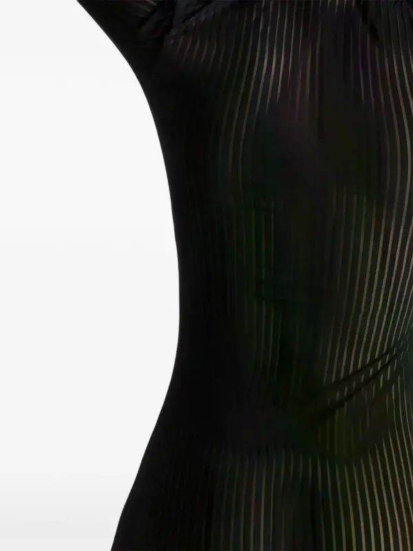 MAISON CLOSE Striped Sheer Mini Dress