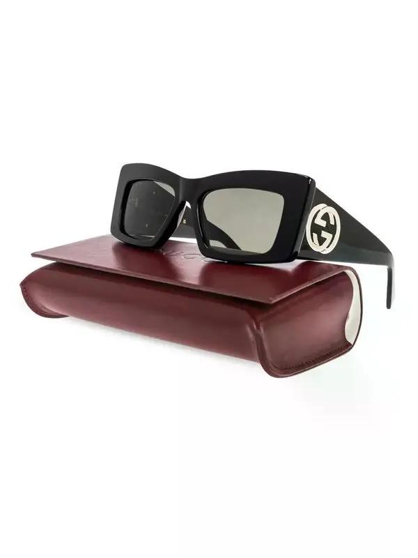 Gucci Logo-plaque Sunglasses - Black