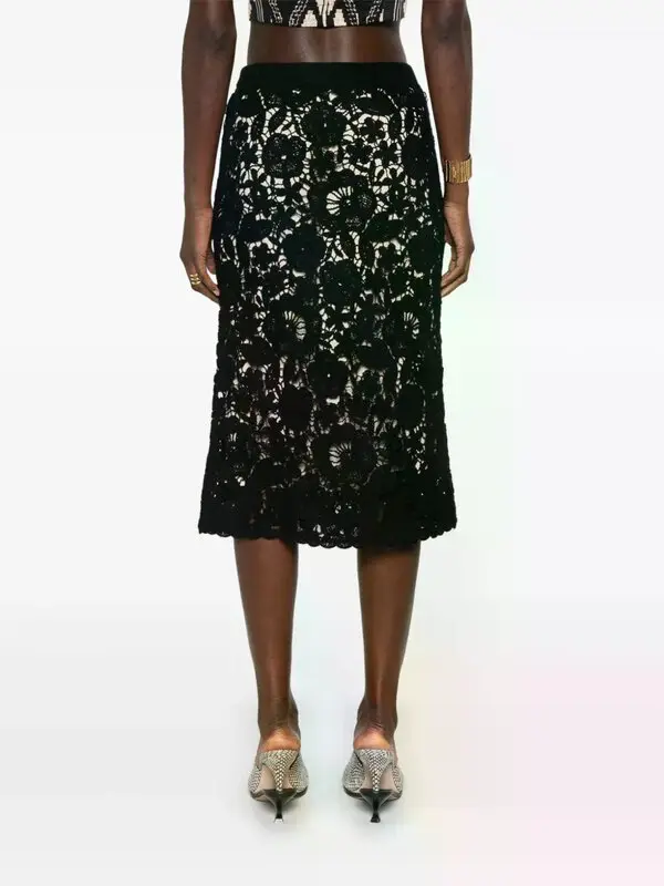 P.a.r.o.s.h Lace Midi Skirt - Black