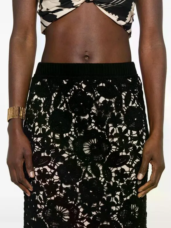P.a.r.o.s.h Lace Midi Skirt - Black