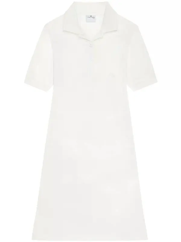 COURREGES Piqué-cotton Polo Dress - Neutrals