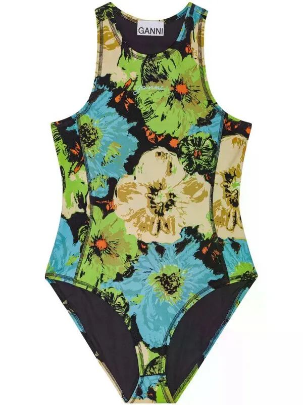 GANNI Floral-print Bodysuit