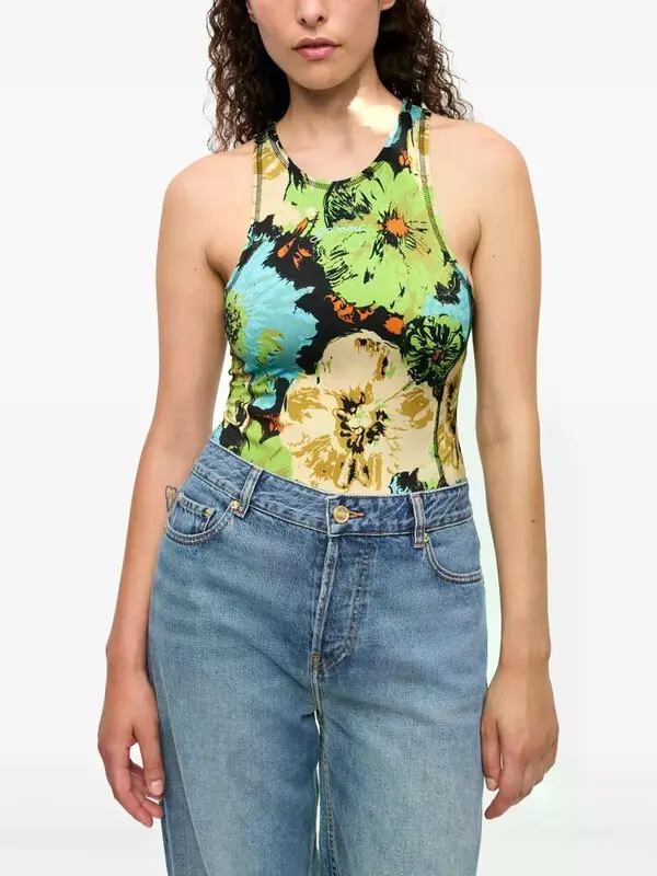 GANNI Floral-print Bodysuit