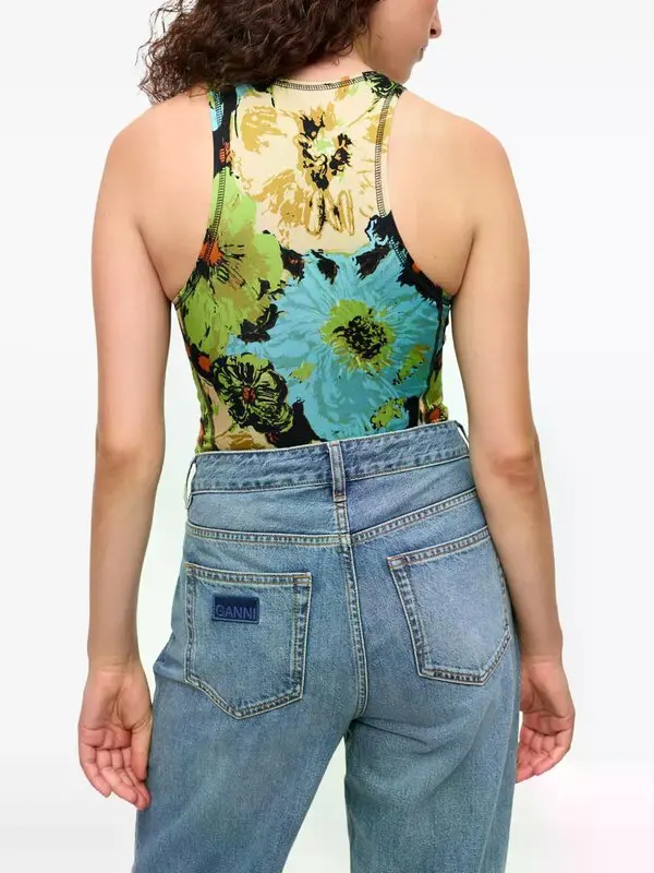 GANNI Floral-print Bodysuit