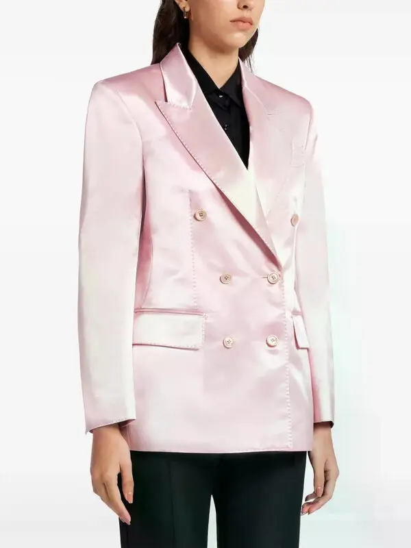 TOM FORD Double-breasted Duchess Satin Jacket - Pink