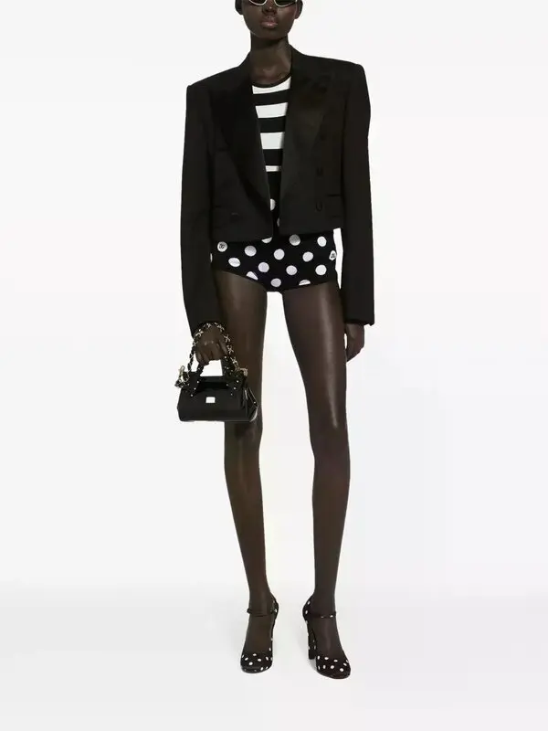 Dolce & Gabbana Double-breasted Cropped Blazer - Black
