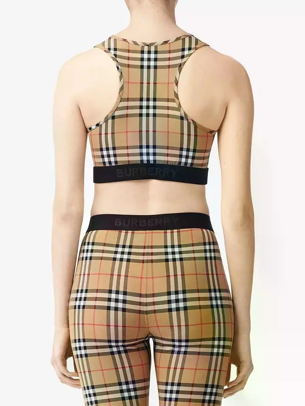 Burberry Vintage Check Sports Bra - Brown