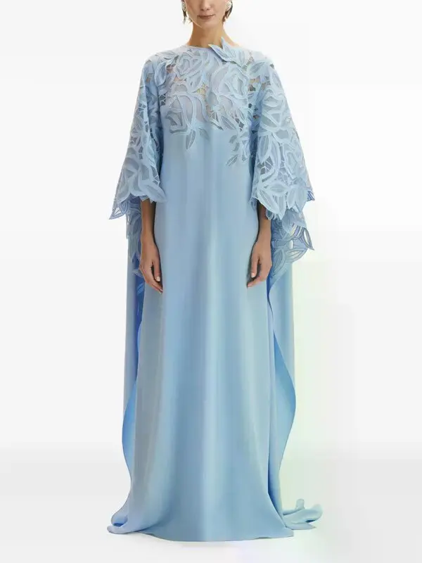 Oscar De La Renta Rose-motif Cut-out Kaftan Dress
