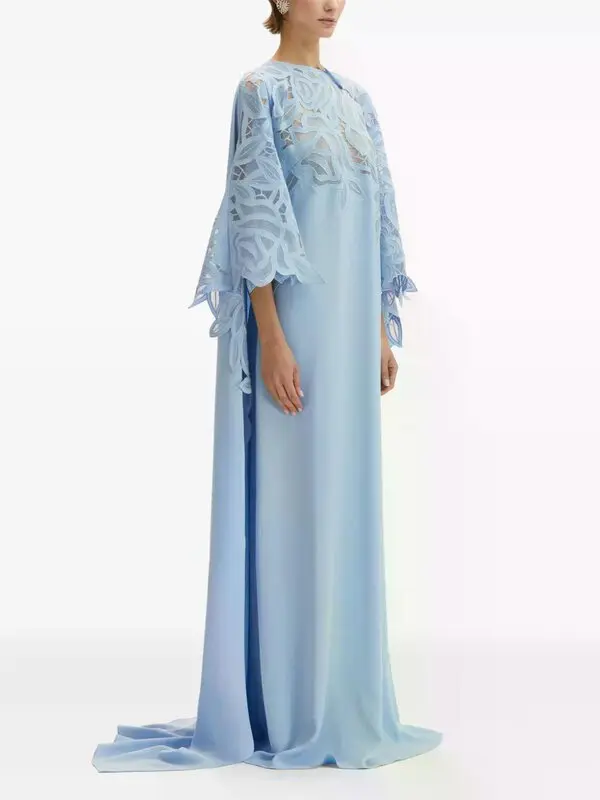 Oscar De La Renta Rose-motif Cut-out Kaftan Dress