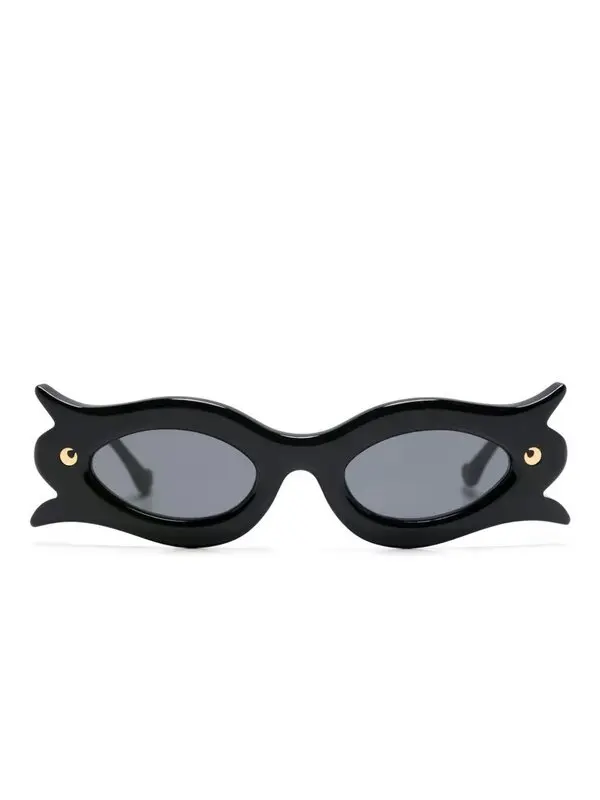 Nanushka Tully Floral-frame Sunglasses - Black