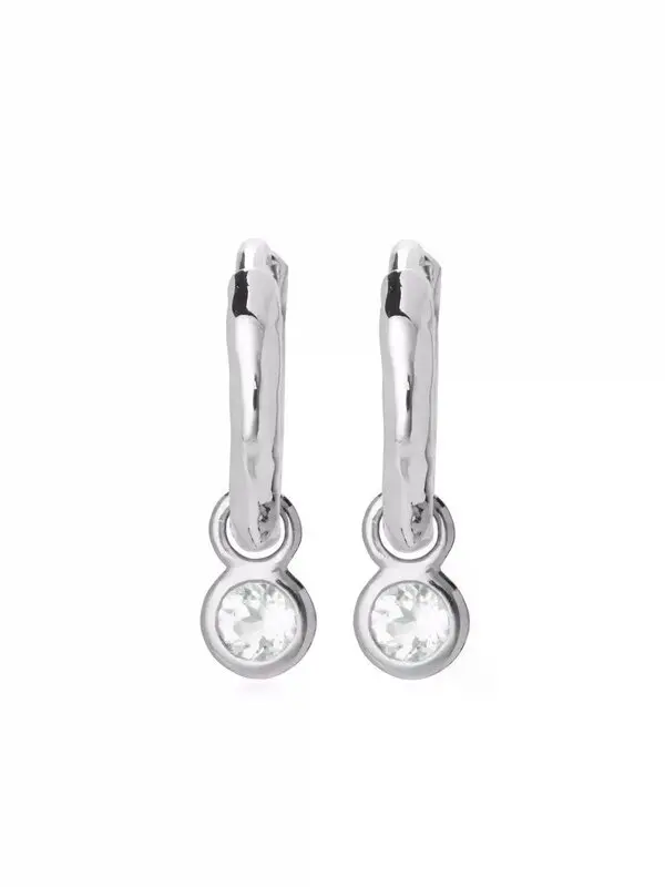 Monica Vinader Mini Gem Huggie Earrings - Silver
