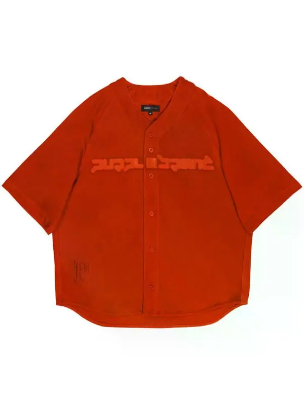 PURPLE BRAND Logo-embossed Football Shirt - Red