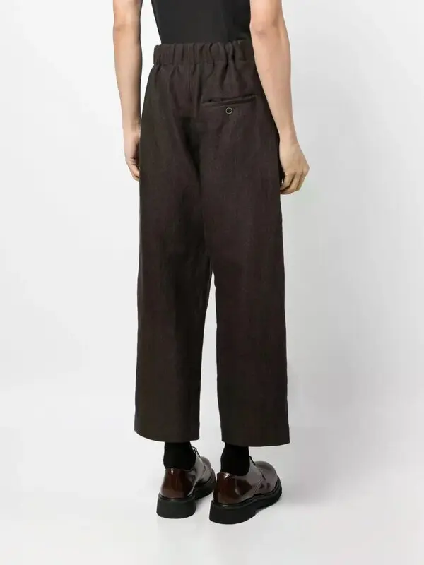 UMA WANG Paxton Herringbone Linen Blend Trousers