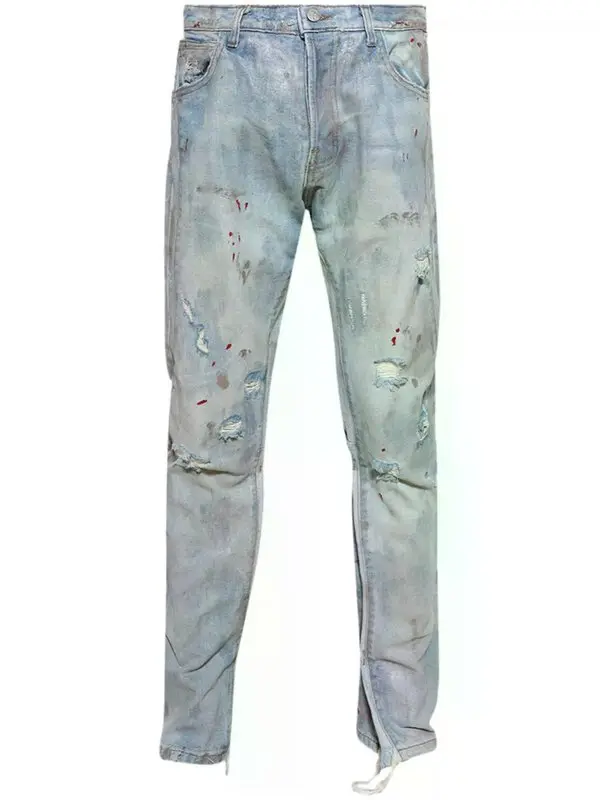 RRR123 Painted And Repaired Slim-cut Jeans