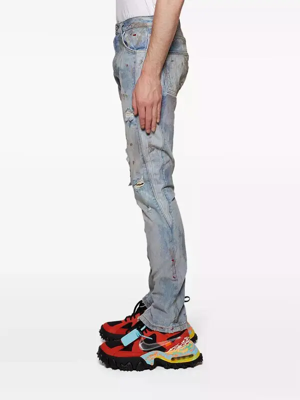 RRR123 Painted And Repaired Slim-cut Jeans