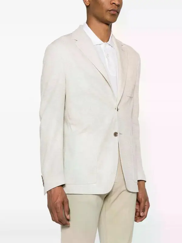 Canali Mélange-effect Single-breasted Blazer