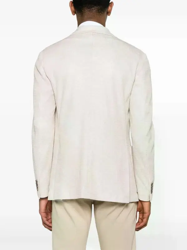 Canali Mélange-effect Single-breasted Blazer
