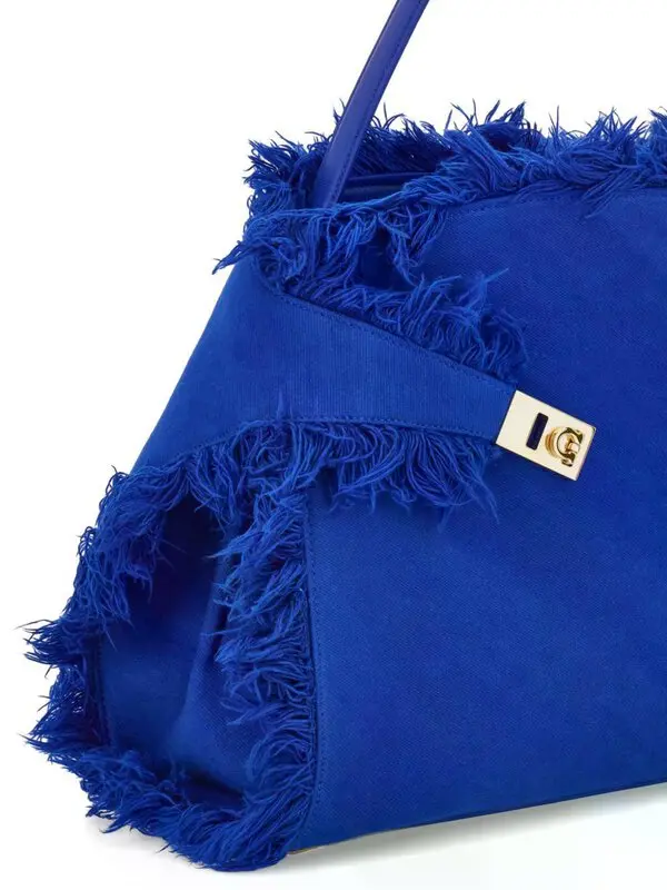 FERRAGAMO Large Hug Fringe Shoulder Bag