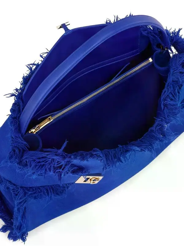 FERRAGAMO Large Hug Fringe Shoulder Bag