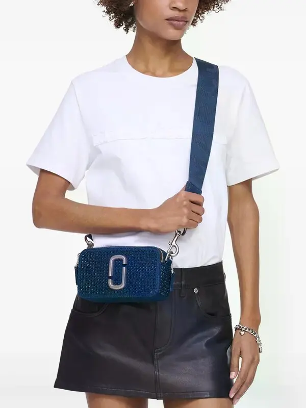 Marc Jacobs The Crystal Denim Snapshot Crossbody Bag