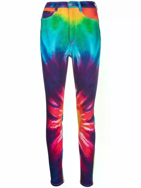 Philipp Plein Tie-dye Print Skinny Jeans