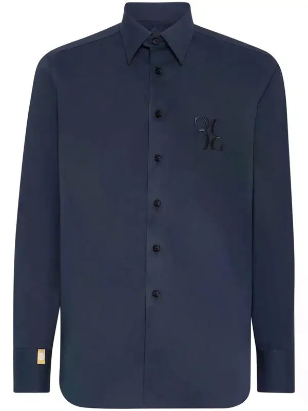 BILLIONAIRE Logo-embroidery Cotton Shirt