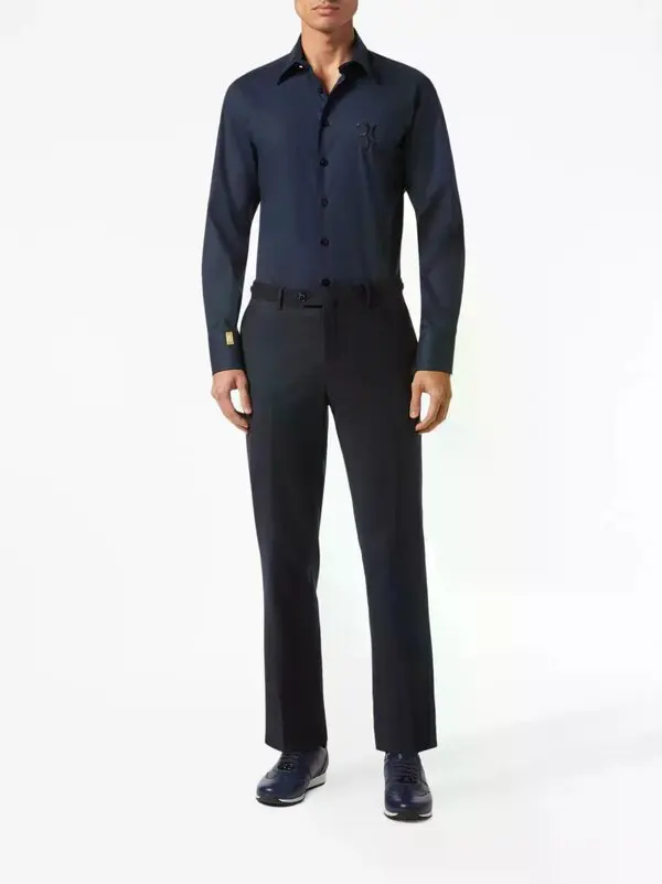BILLIONAIRE Logo-embroidery Cotton Shirt