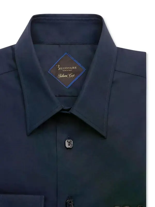 BILLIONAIRE Logo-embroidery Cotton Shirt