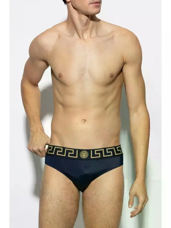 Versace Greca Border Briefs - Blue