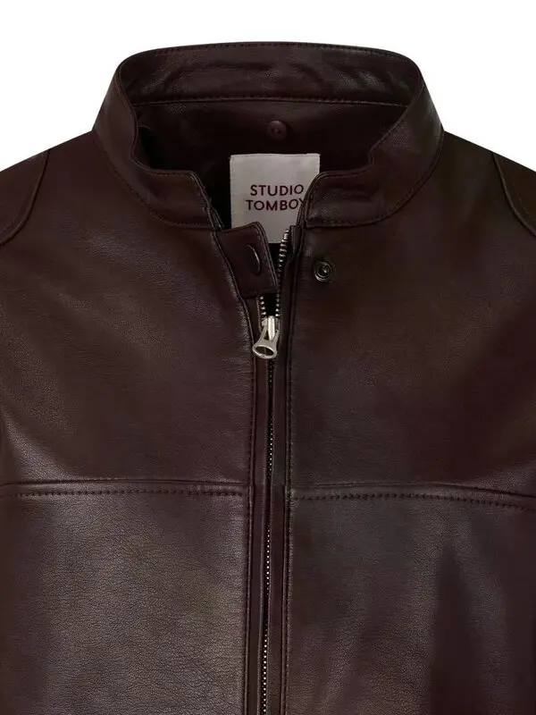 STUDIO TOMBOY Faux-leather Jacket With Hood