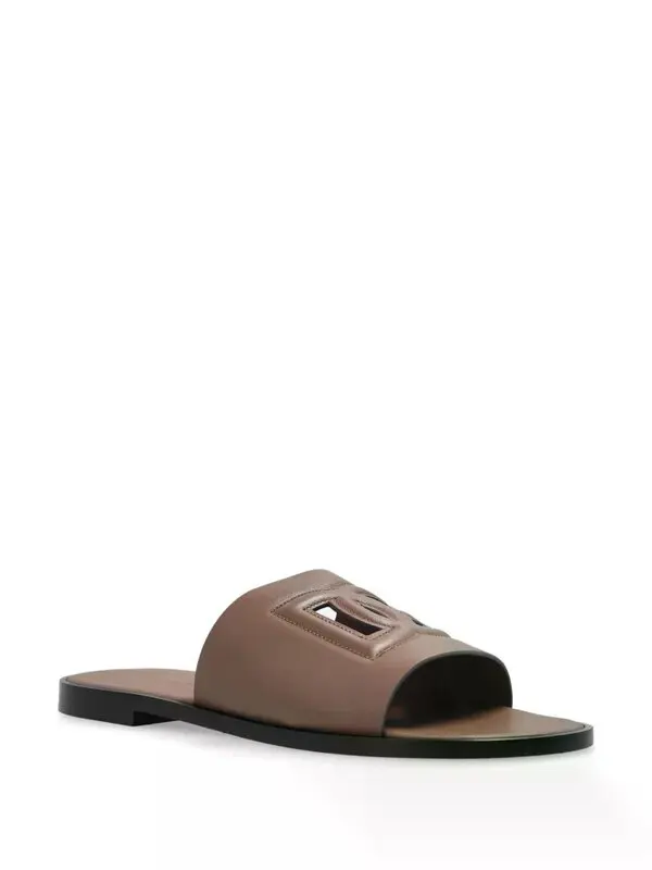 Dolce & Gabbana Dg Logo Leather Slides