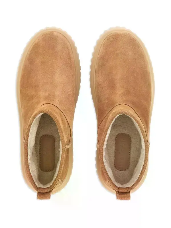 Hogan Logo-patch Suede Boots - Brown