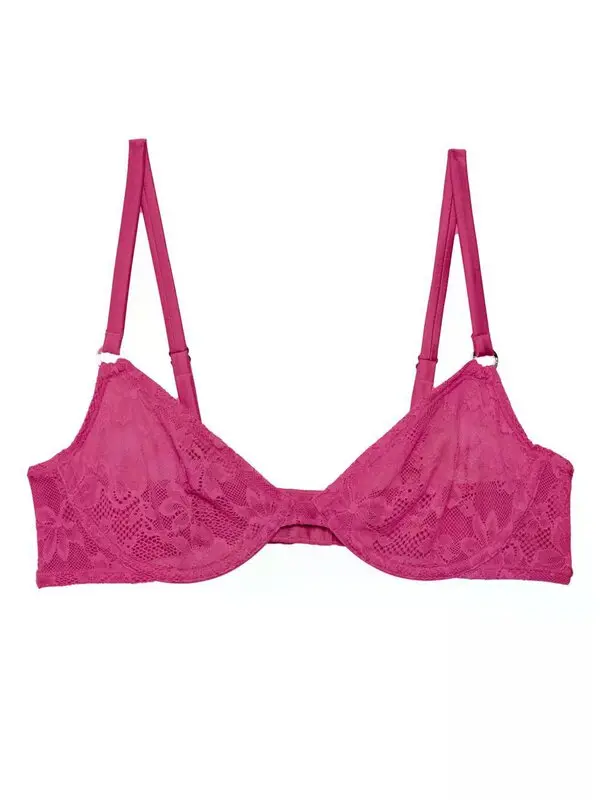 FLEUR DU MAL Le Stretch Lace Demi Bra - Pink