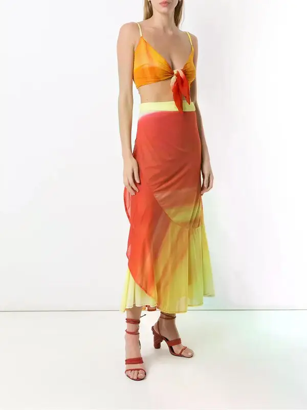 AMIR SLAMA Printed Midi Skirt