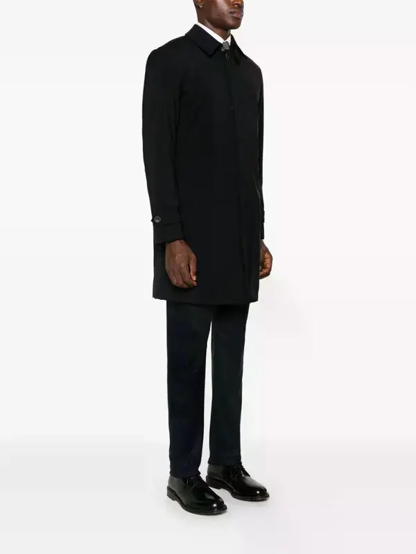 Herno Logo Plaque Coat - Blue