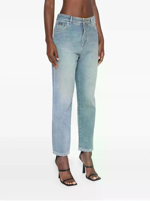 Dolce & Gabbana Logo-patch Straight Leg Jeans