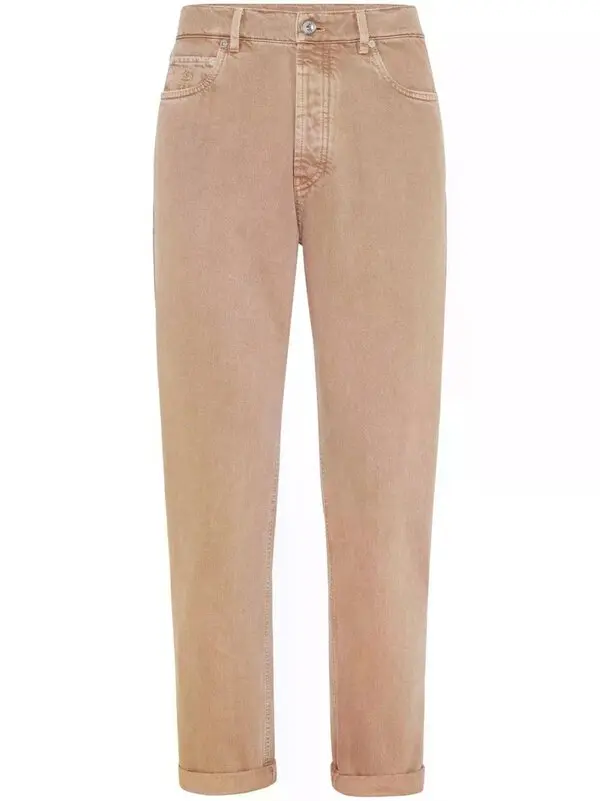 Brunello Cucinelli Tapered Jeans With Logo Patch