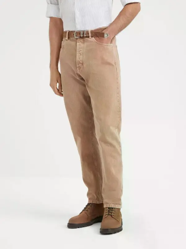 Brunello Cucinelli Tapered Jeans With Logo Patch