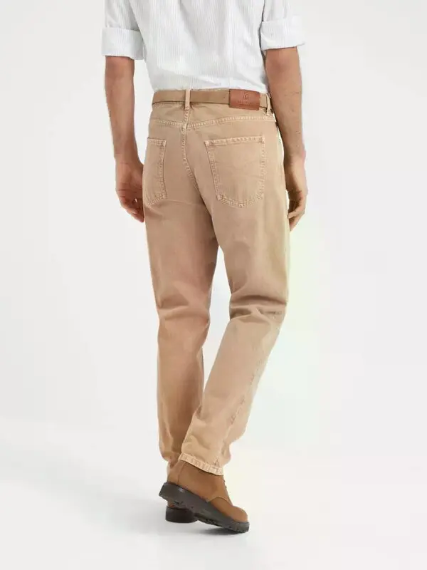Brunello Cucinelli Tapered Jeans With Logo Patch