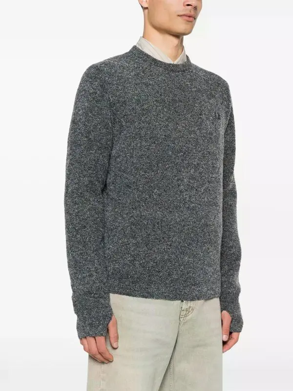 Fred Perry Bouclé Crew Neck Sweater - Blue