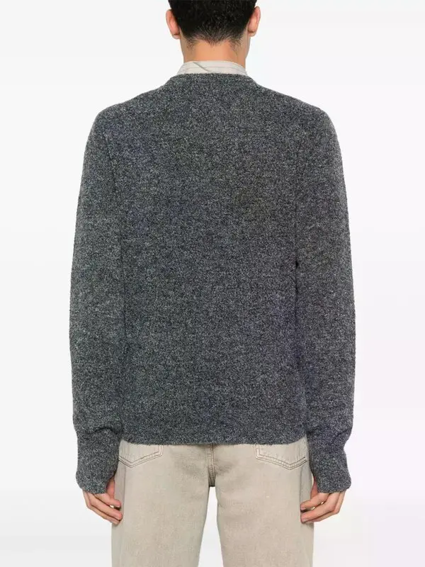 Fred Perry Bouclé Crew Neck Sweater - Blue