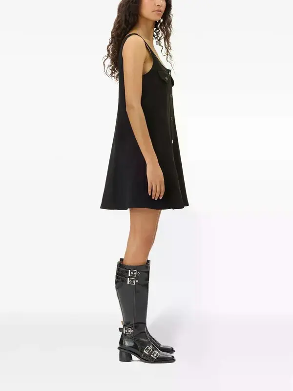 GANNI Press-stud Fastening Mini Dress