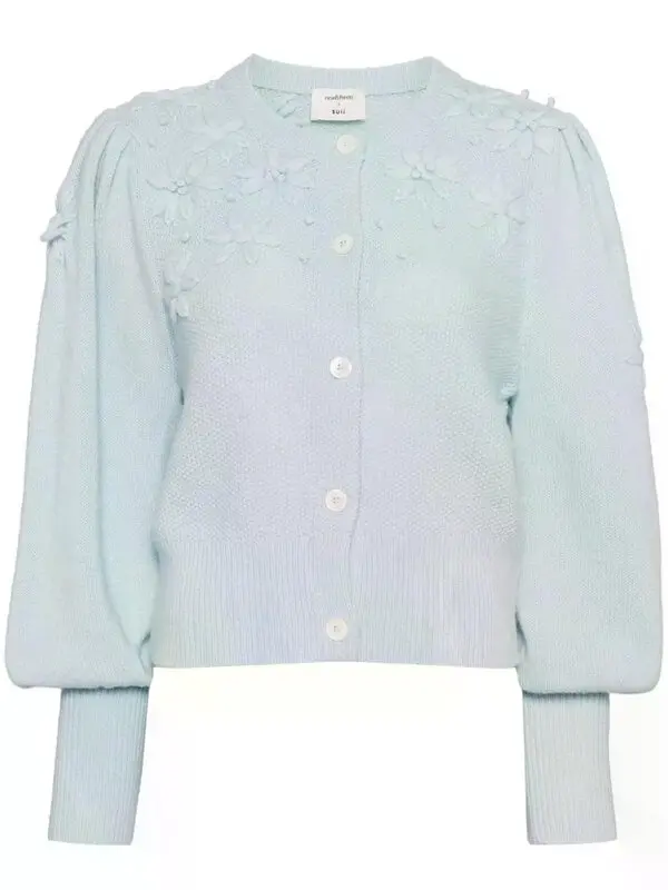 ONEFIFTEEN Floral-embroidered Cardigan - Blue