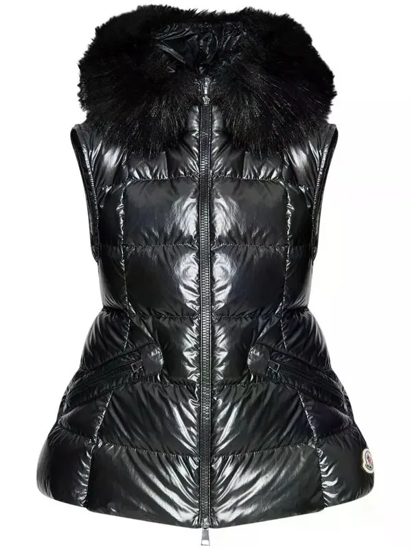 Moncler Anse Shearling-collar Down Vest