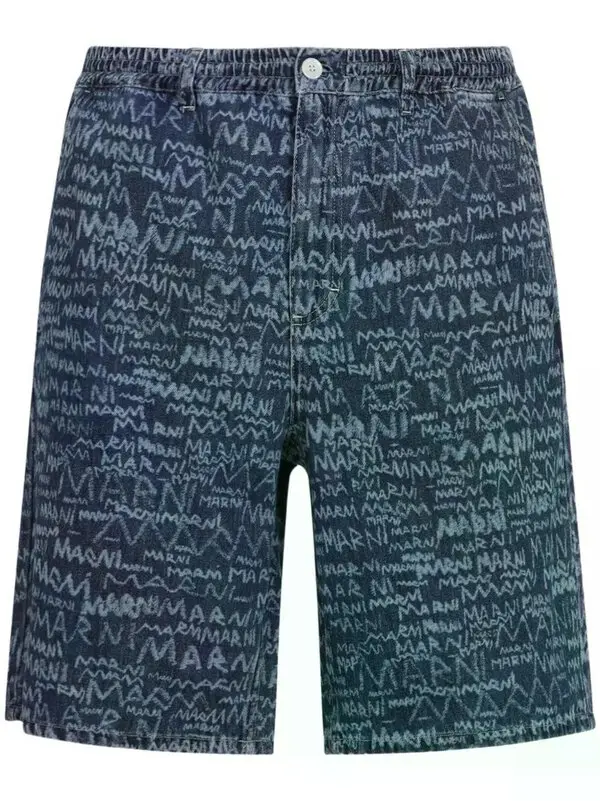 Marni Logo-print Shorts - Blue