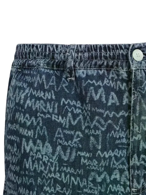 Marni All-over Logo Print Shorts