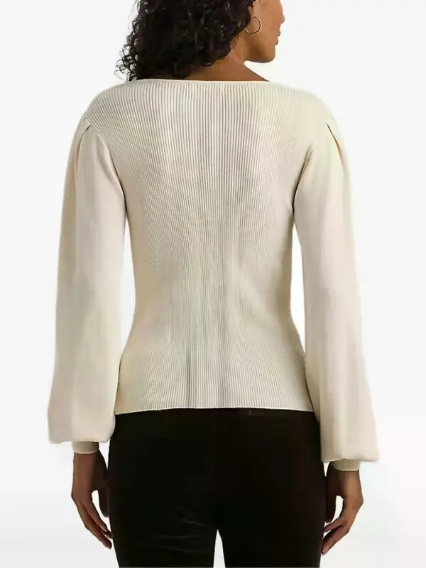 Ralph Lauren V-neck Puff-sleeve Top